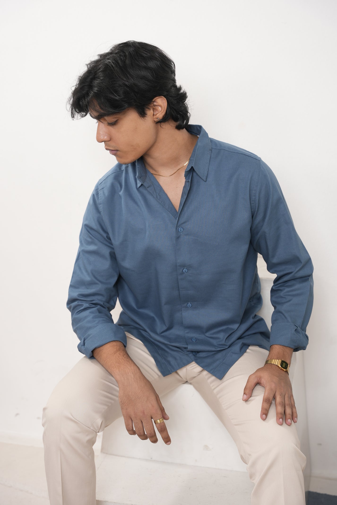 Buy Casual Shirt for Men - Cobalt Blue | Men's Fashion | Buy Now at DEFCLO